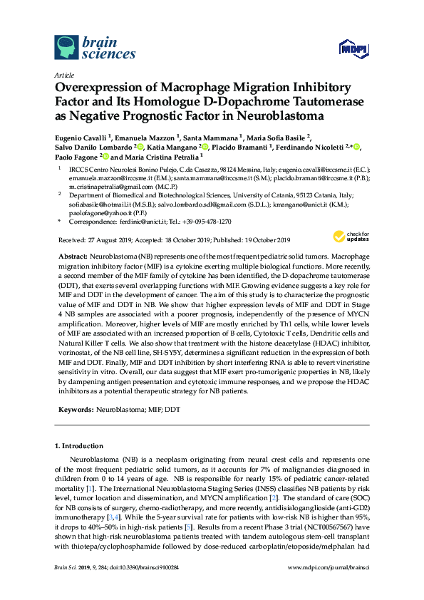(PDF) Overexpression of Macrophage Migration Inhibitory Factor and Its ...