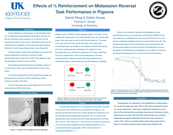 (PDF) EFFECTS OF PERCENT REINFORCEMENT ON PIGEON'S ACCURACY IN ...