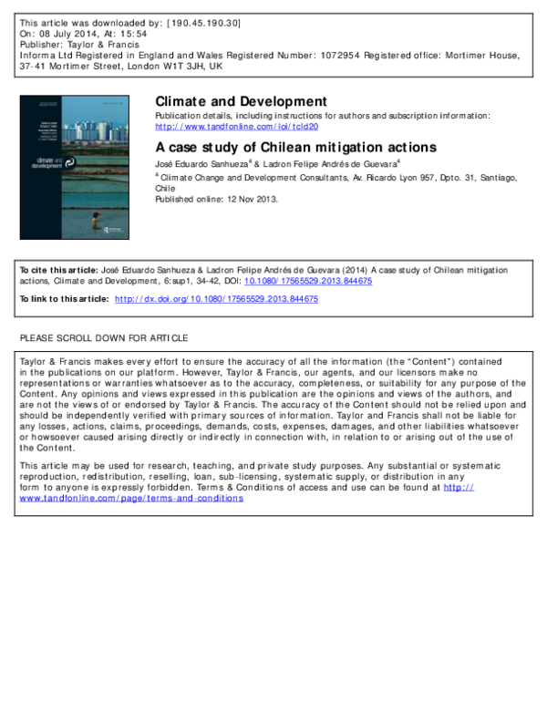 (PDF) A case study of Chilean mitigation actions