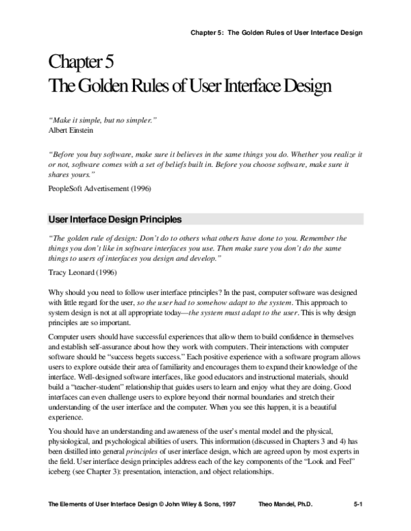 (PDF) Chapter 5 - The Golden Rules of User Interface Design