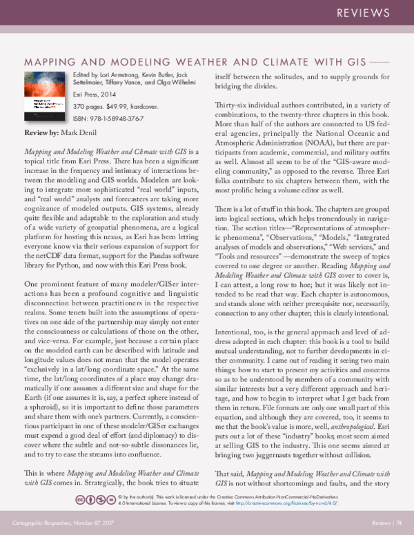 (PDF) Review of Mapping and Modeling Weather and Climate with GIS