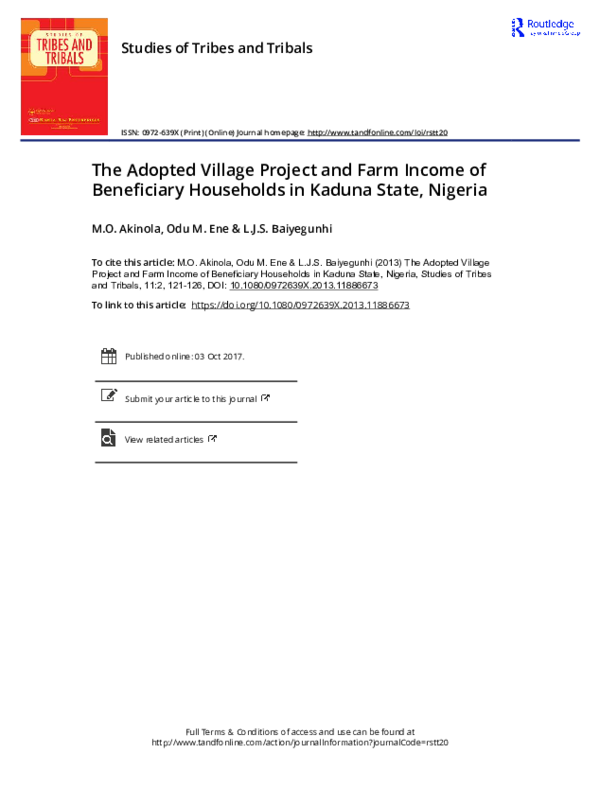 (PDF) The Adopted Village Project and Farm Income of Beneficiary ...