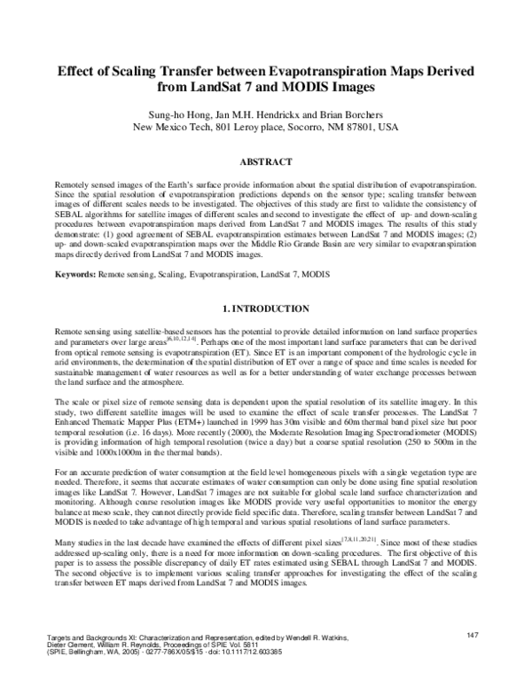(PDF) Effect of scaling transfer between evapotranspiration maps ...