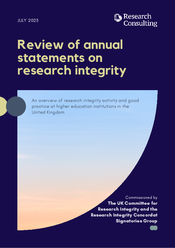 (PDF) Review of annual statements on research integrity