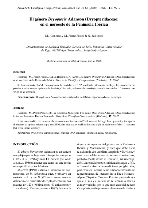 (PDF) El género " Dryopteris " Adanson ( Dryopteridaceae ) en el ...