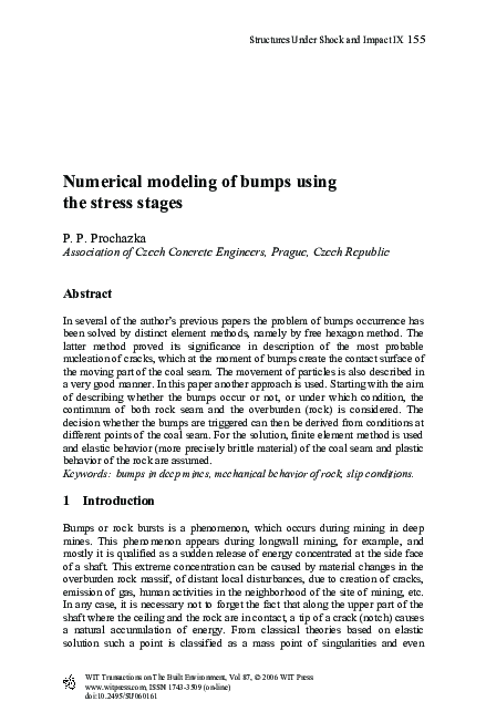 (PDF) Numerical modeling of bumps using the stress stages