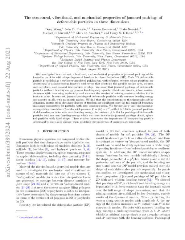 (PDF) Properties of Jammed Deformable Particle Packings