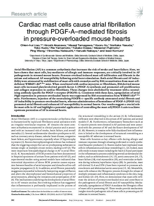 (PDF) Cardiac mast cells cause atrial fibrillation through PDGF-A ...