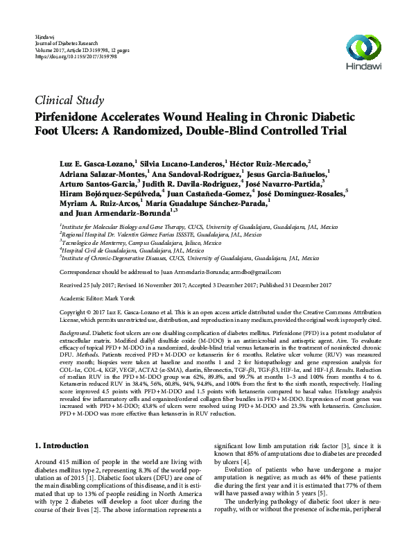 (PDF) Pirfenidone Accelerates Wound Healing in Chronic Diabetic Foot ...