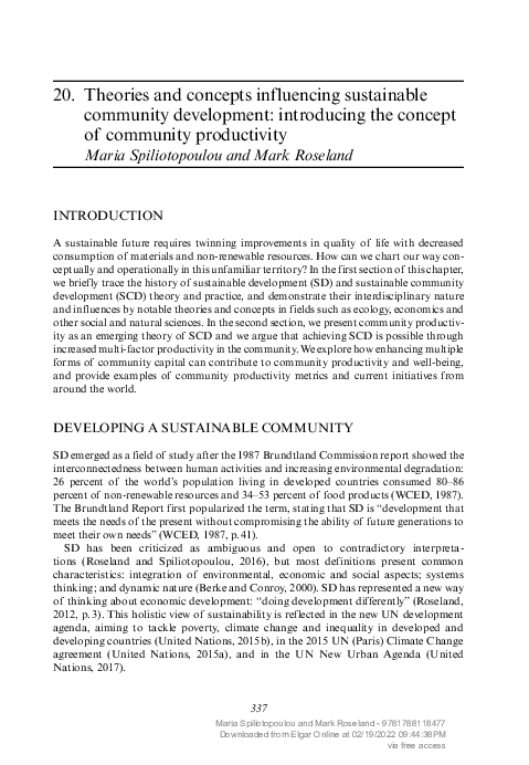 (PDF) Theories and concepts influencing sustainable community ...