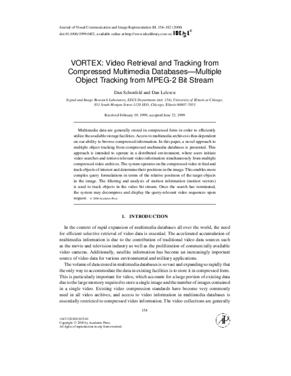 (PDF) VORTEX: Video retrieval and tracking from compressed multimedia databases-visual search engine
