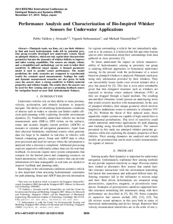 (PDF) Performance analysis and characterization of bio-inspired whisker sensors for underwater ...
