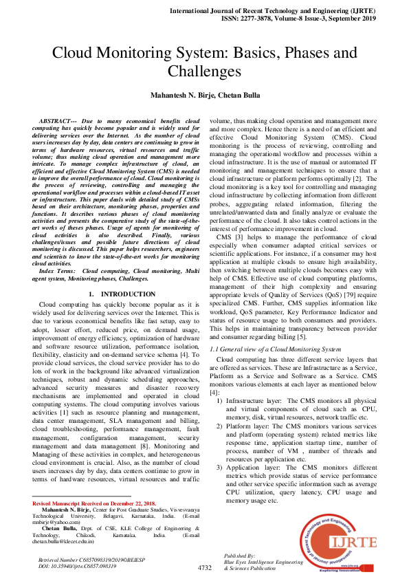 (PDF) Cloud Monitoring System: Basics, Phases and Challenges
