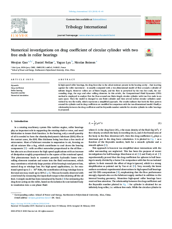 (PDF) Numerical Investigations on Drag Coefficient of Balls in Rolling ...