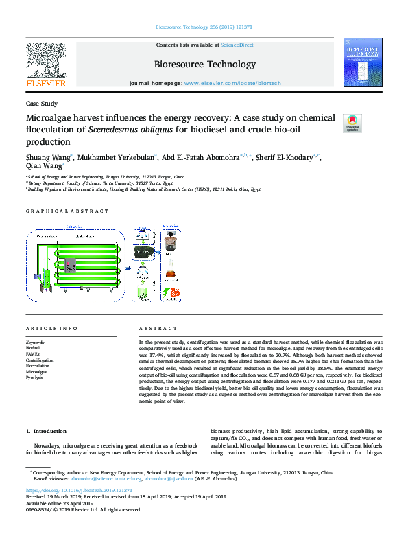 (PDF) Microalgae harvest influences the energy recovery: A case study on chemical flocculation ...