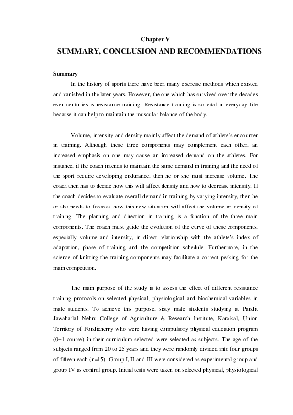 (PDF) Summary, conclusion, and recommendations