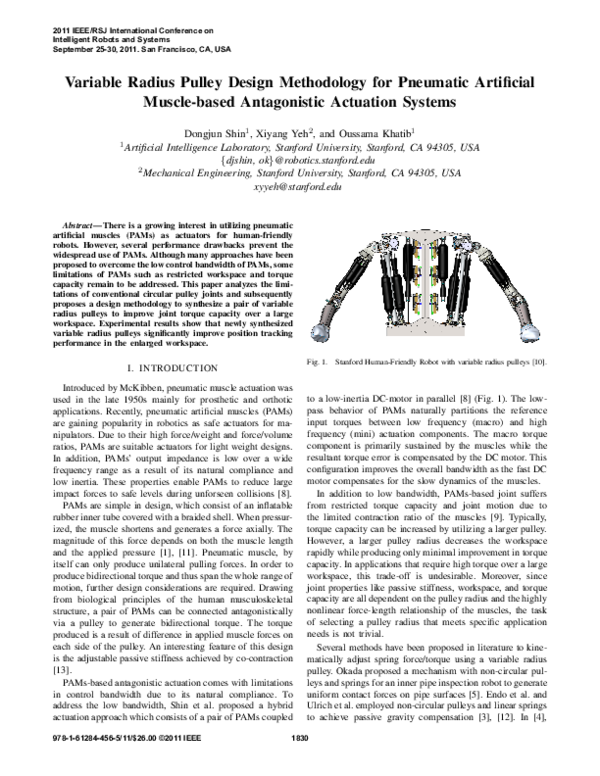 (PDF) Variable radius pulley design methodology for pneumatic ...