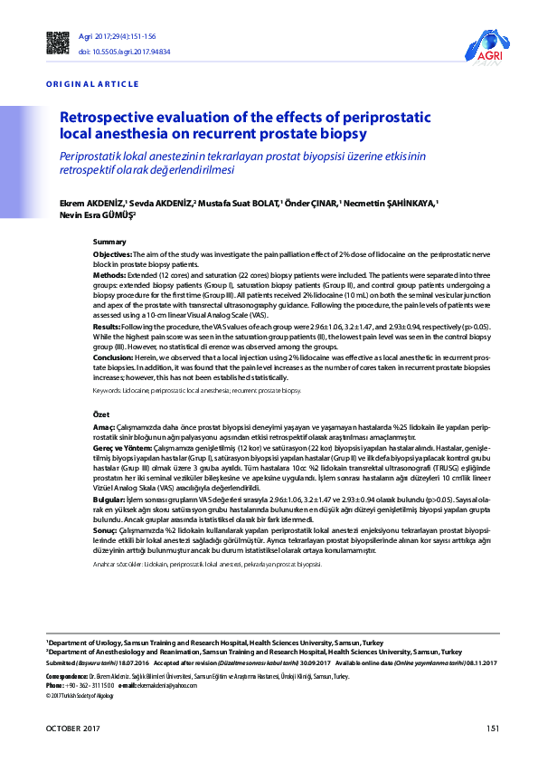 (PDF) Retrospective evaluation of the effects of periprostatic local ...