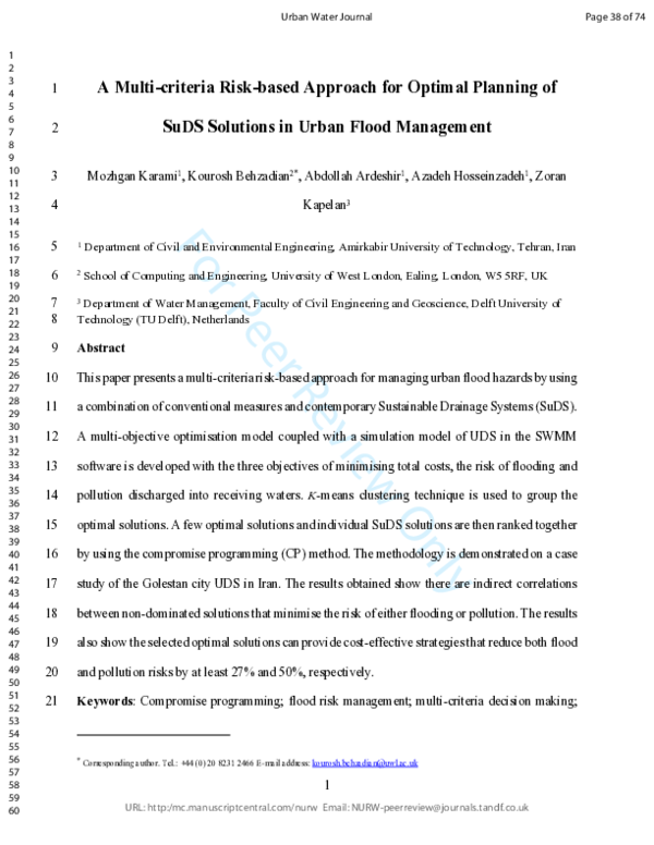 (PDF) A multi-criteria risk-based approach for optimal planning of SuDS ...