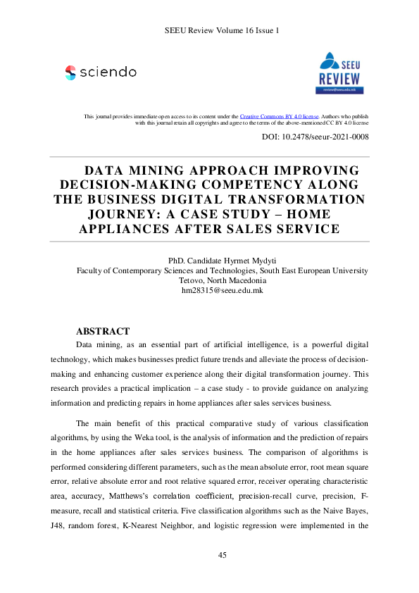 (PDF) Data Mining Approach Improving Decision-Making Competency along ...