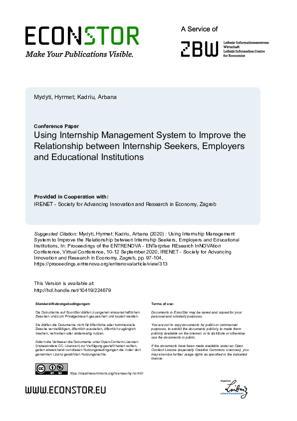 (PDF) Using Internship Management System to Improve the Relationship ...
