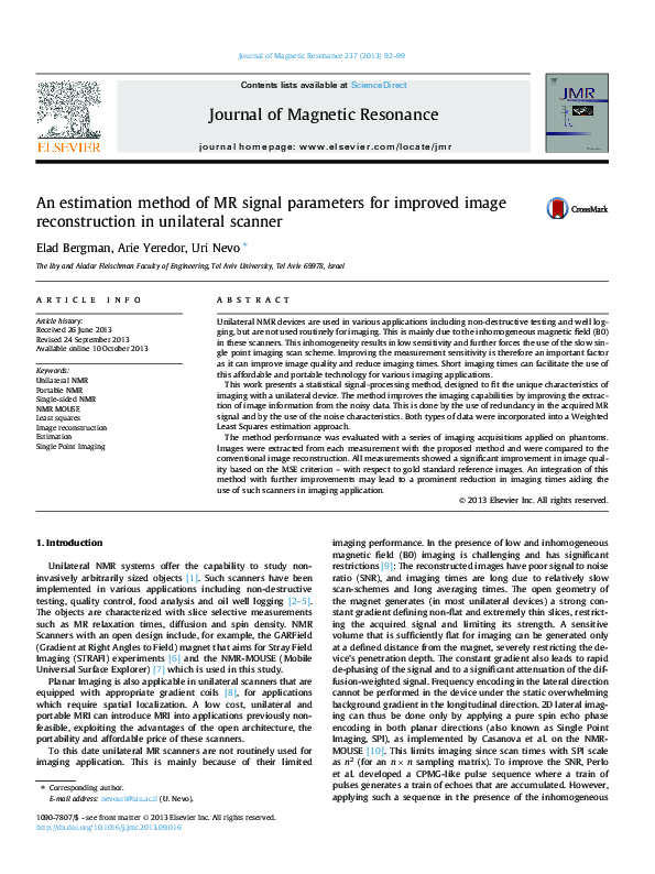 (PDF) An estimation method of MR signal parameters for improved image ...