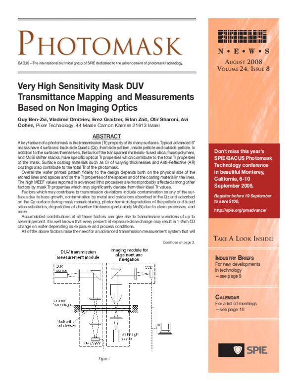 (PDF) Very high sensitivity mask DUV transmittance mapping and ...
