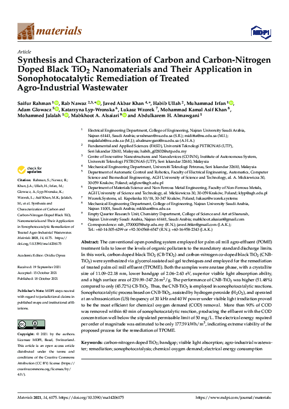 (PDF) Synthesis and Characterization of Carbon and Carbon-Nitrogen Doped Black TiO2 ...