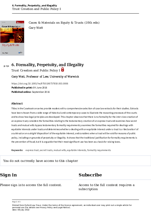 (PDF) 6. Formality, Perpetuity, and Illegality