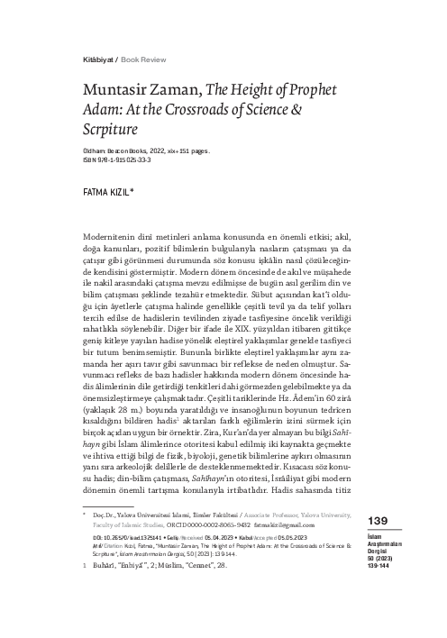 (PDF) Kitâbiyat: Muntasir Zaman, The Height of Prophet Adam: At the ...