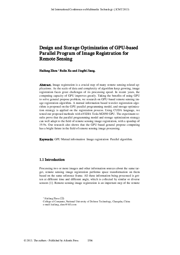 Pdf Design And Storage Optimization Of Gpu Based Parallel Program Of
