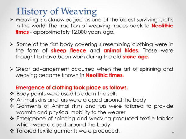 (PDF) History of Weaving
