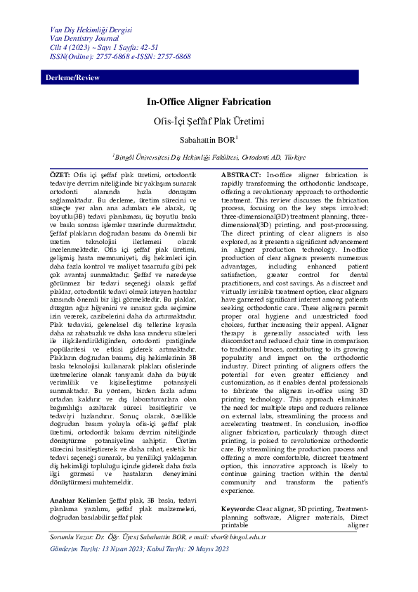 (PDF) In-Office Aligner Fabrication