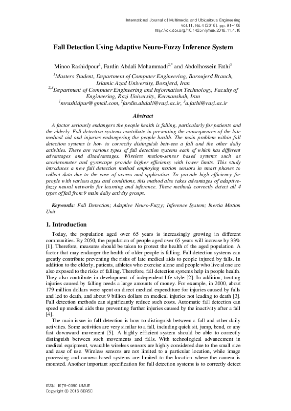 (PDF) Fall Detection Using Adaptive Neuro-Fuzzy Inference System