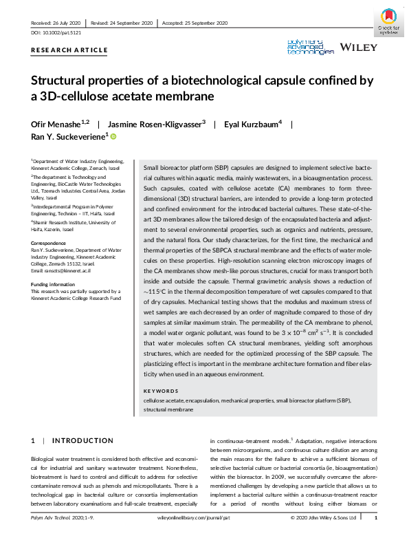 (PDF) Structural properties of a biotechnological capsule confined by a 3D‐cellulose acetate ...