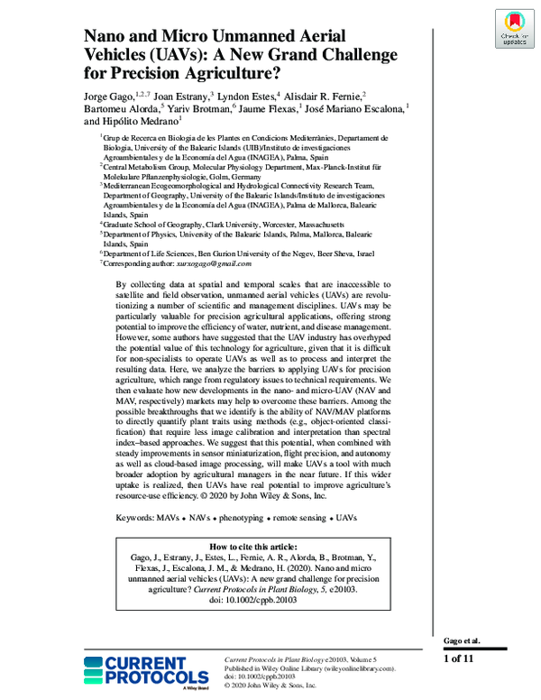 (PDF) Nano and Micro Unmanned Aerial Vehicles (UAVs): A New Grand ...