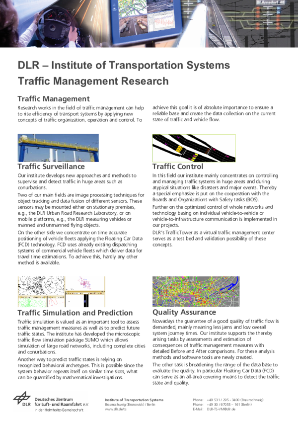 (PDF) DLR – Institute of Transportation Systems, Traffic Management ...