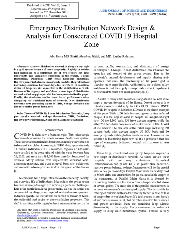 (PDF) Emergency Distribution Network Design & Analysis for Consecrated ...