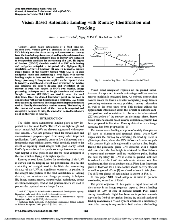 (PDF) Vision Based Automatic Landing with Runway Identification and ...