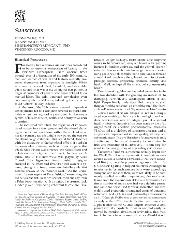 (PDF) Sunscreens