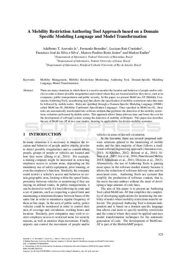 (PDF) A Mobility Restriction Authoring Tool Approach based on a Domain Specific Modeling ...