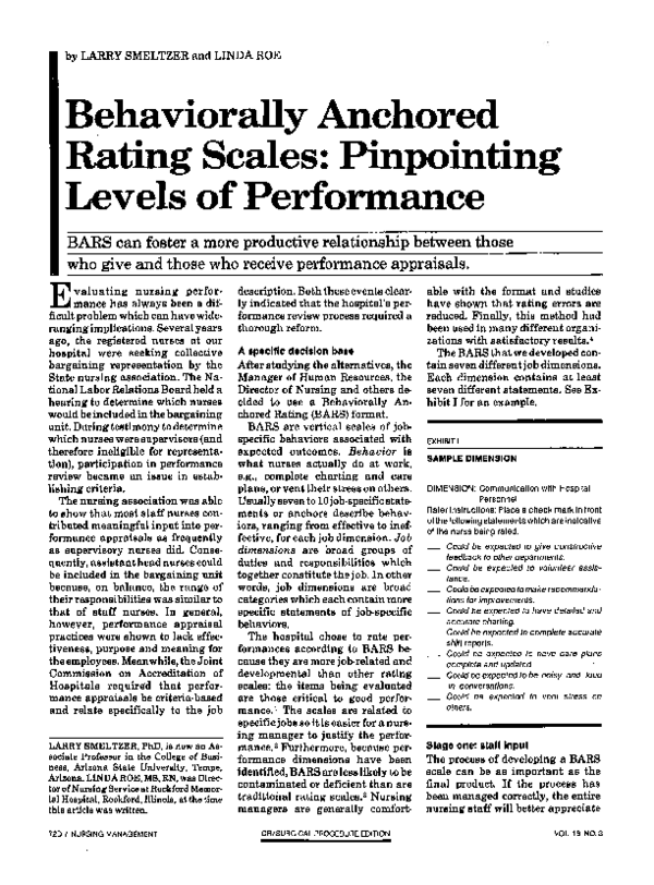 (PDF) Behaviorally Anchored Rating Scales