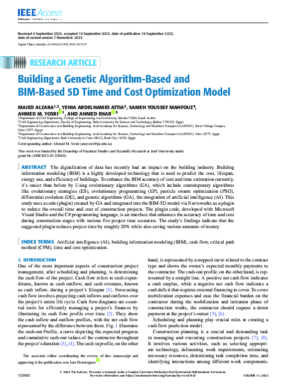 (PDF) Building a Genetic Algorithm-Based and BIM-Based 5D Time and Cost Optimization Model