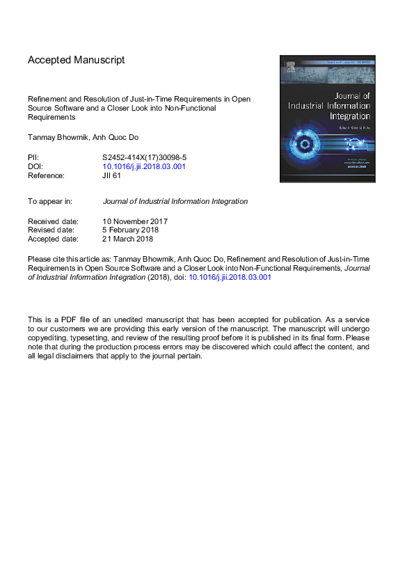 (PDF) Refinement and resolution of just-in-time requirements in open ...