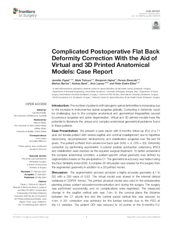 (PDF) Complicated Postoperative Flat Back Deformity Correction With the ...