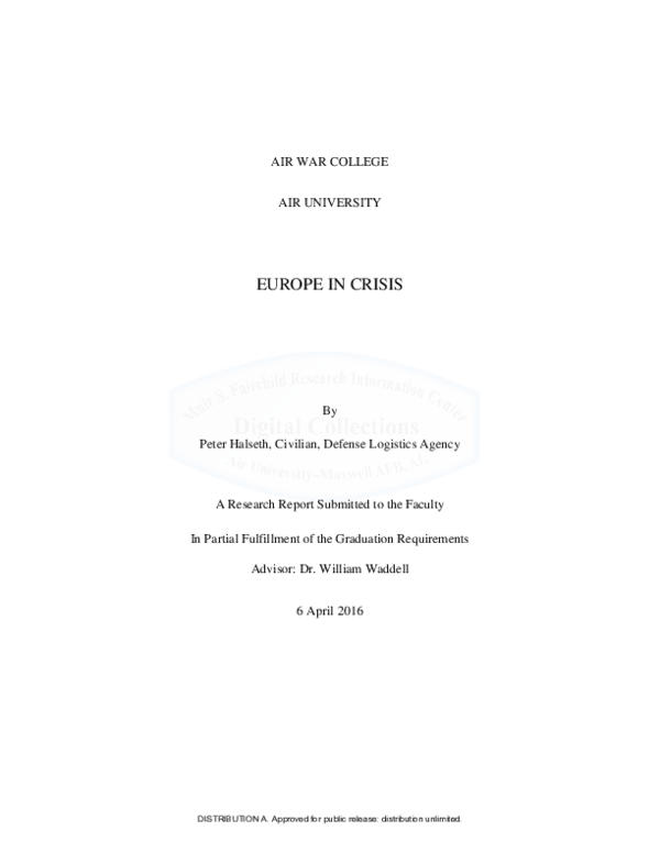 (PDF) Europe in Crisis