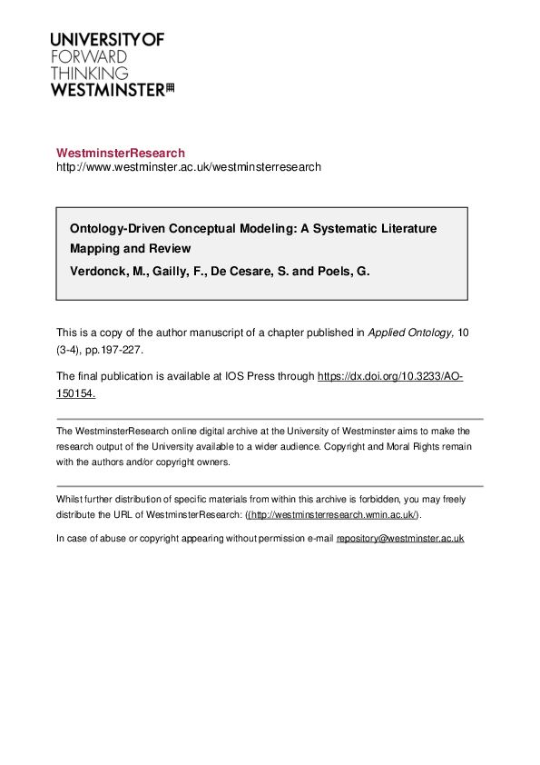 (PDF) Ontology-driven conceptual modeling: A systematic literature mapping and review