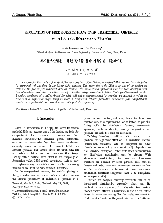 (PDF) Simulation of Free Surface Flow Over Trapezoidal Obstacle with Lattice Boltzmann Method
