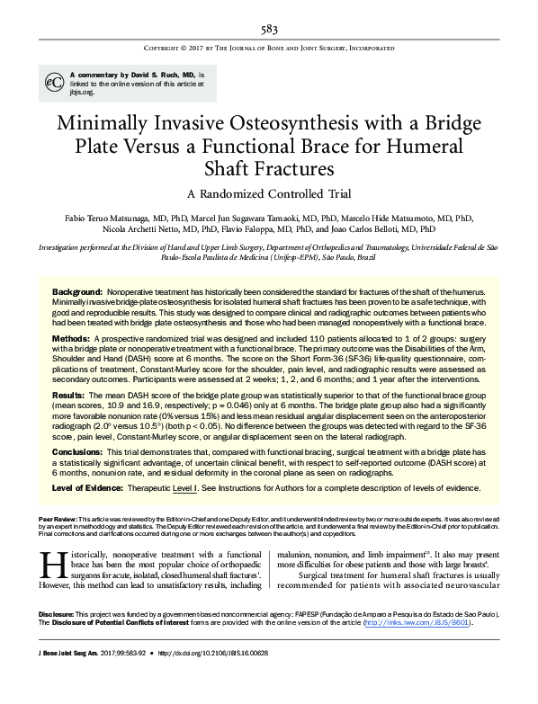 (PDF) Minimally Invasive Osteosynthesis with a Bridge Plate Versus a ...