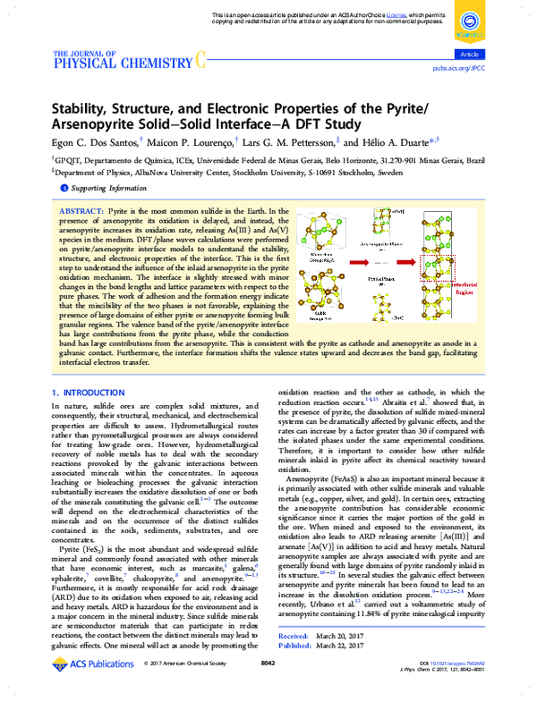 (PDF) Stability, Structure, and Electronic Properties of the Pyrite ...
